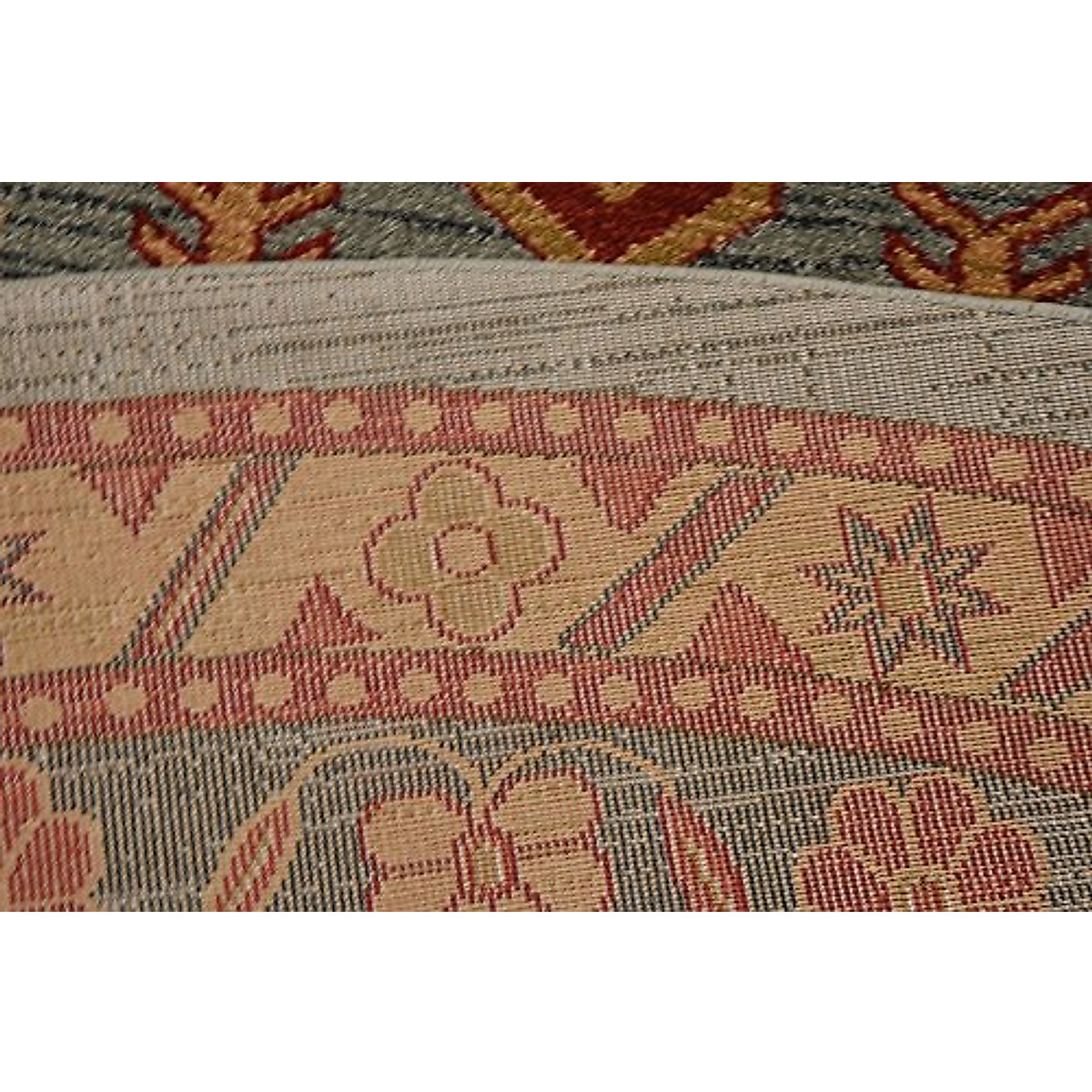 Unique Loom Sahand Collection Area Rug - Shapur (8' Round, Light Blue/ Light Brown)