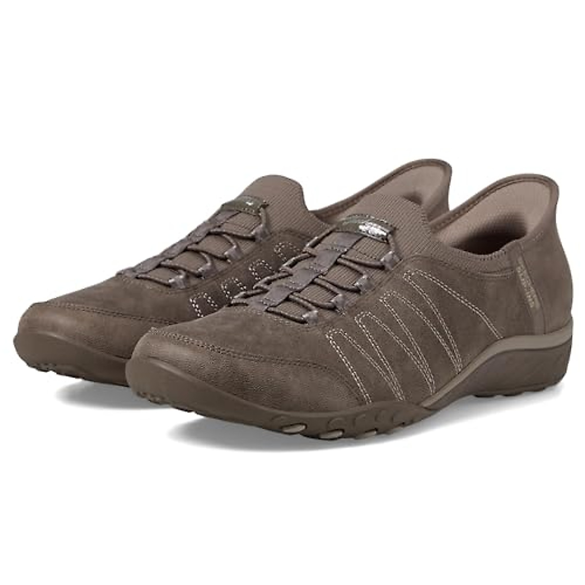 SKECHERS Women's Breathe Easy-Home Body Sneaker, Dark Taupe, 12