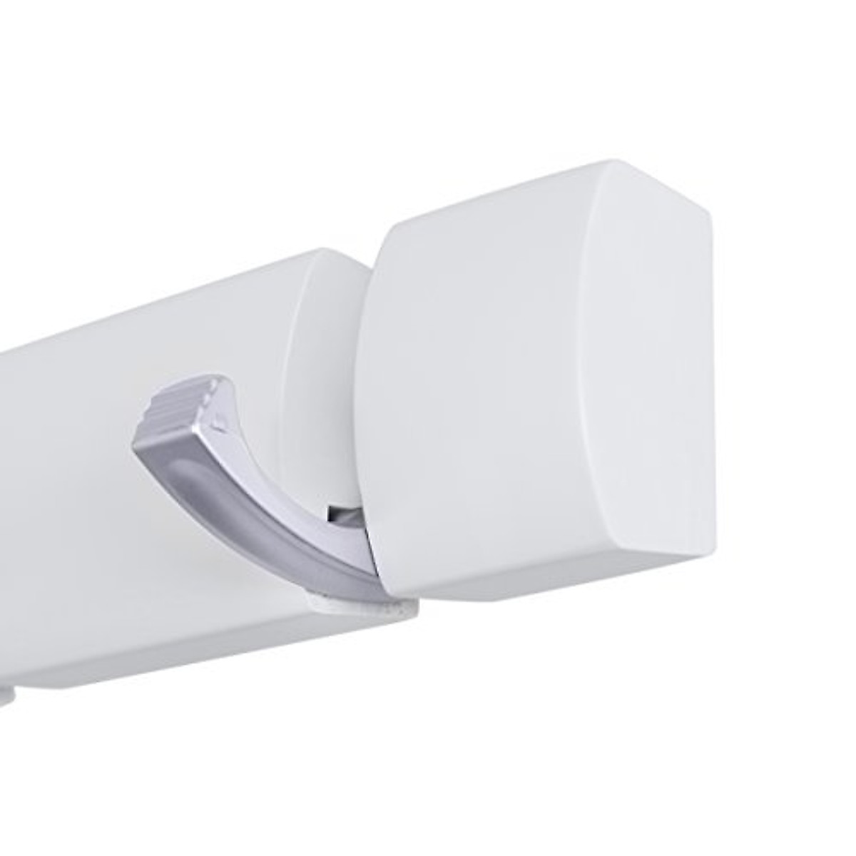 BIRDROCK HOME Wall Mounted Folding Hooks - 6 Folding Coat and Hat Rack Hooks - Satin Nickel Hooks - White Rail