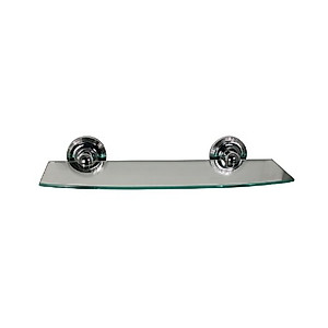 Allied Brass QN-33/24 Que Collection 24 Inch Glass Shelf, Polished Chrome
