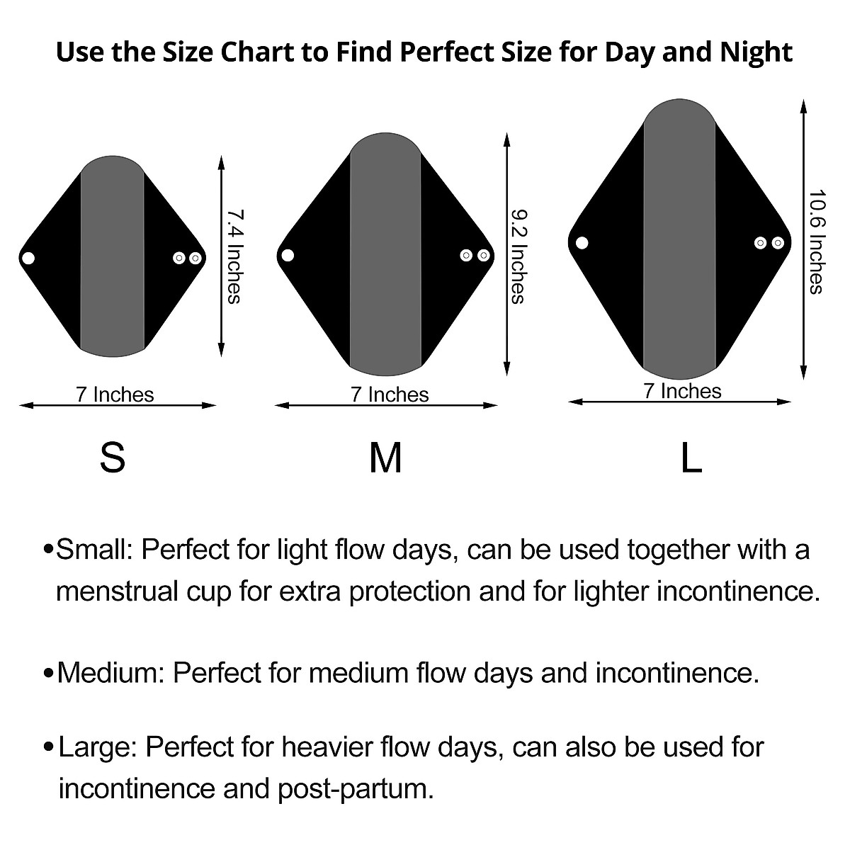 wegreeco Reusable Menstrual Pads for Women - Reusable Sanitary Pads | Reusable Panty Liners | Soft Cloth Menstrual Pads - 5 Pack, 1 Cloth Wet Bag (L, Bee & Bloom)