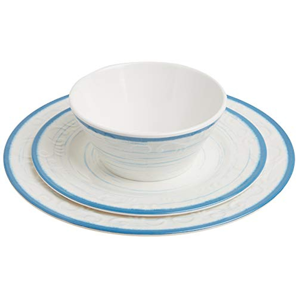 Pfaltgraff 12-Piece Melamine Dinnerware Set - Trellis Blue