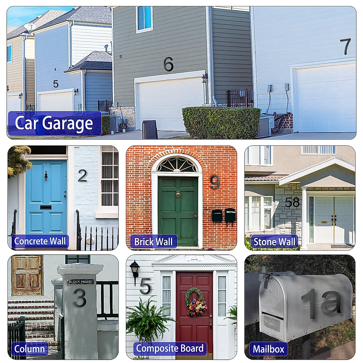 MOLVCE 8 Inch Large House Numbers for Outside, Stainless Steel Address Numbers, Floating Modern House Numbers, Door Mailbox Numbers, Number 4