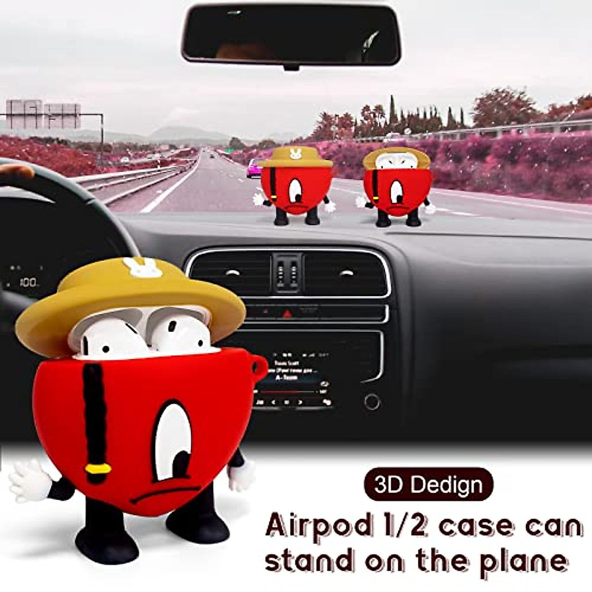 [7in1] Bad& Bunny Airpods 1/2 Case, Un Verano Sin Ti 3D Airpod Case Gifts for Teens Women Men with Keychain