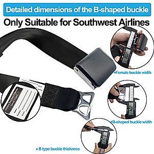 Airplane Seat Belt Extender, Seatbelt Extender Adjustable 7-31" for Southwest Airlines Except 737-8001737MAX8