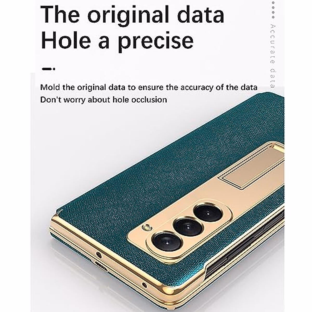 lefeda Leather Case for Samsung Galaxy Z Fold 5, Full Body Protection Electroplated Case with Tempered Glass Screen and Hidden Stand Shockproof Phone Cover,Gold