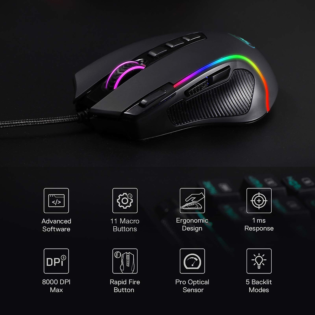 Redragon K631 PRO 60% Keyboard M612 Gaming Mouse Bundle