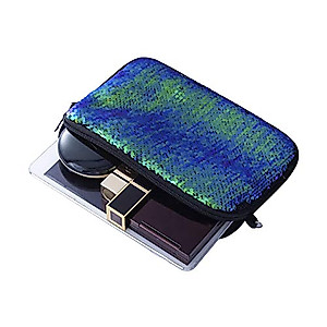 Set of 4 Sequin Clutch for Women Mermaid Flip Purse for Girls Neoprene Crossbody Purse with Detachable Strap Clutch Purses - FUNLAVIE