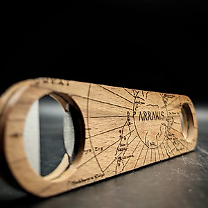 MAP OF ARRAKIS Engraved Wood Bottle Opener | Inspired by Sandworms and Muad'dib | Double Sided Engraving | Great Atreides Gift Idea!