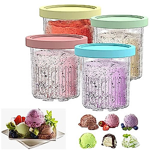 REMYS Creami Pint Containers, for Creami Ninja Ice Cream Deluxe,24 OZ Ice Cream Containers Airtight and Leaf-Proof Compatible NC500,NC501 Series Ice Cream Maker