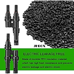 JHBOX Solar Panel Connector 2 Way Y Solar Branch | Easy Installation DIY Mount Tool for Parallel Connection Between Solar Panels | TUV Certified Solar Panel Wire Connectors (1 Pair)