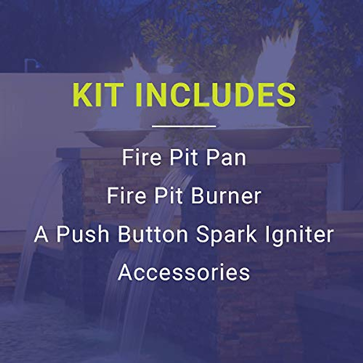 American Fireglass Stainless Steel Rectangular Drop-in Fire Pit Pan with Spark Ignition Kit – Natural Gas – Complete, Easy to Assemble and Install DIY Fire Pit Kit, 48” x 14”