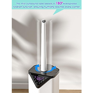 19L/5Gal Large Humidifiers for Bedroom 2800 sq ft, Quiet Humidifiers for Large Room, Floor Humidifier with 3 Mist Mode & Auto 180°Mist Tube for Home Whole House School Office Commercial Plants