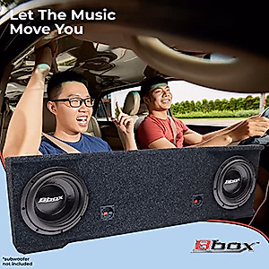 Bbox Dual 10 Inch Subwoofer Sealed Enclosure - Fits 2003-2007 Light Duty Chevrolet/GMC Crew Cab - Car Subwoofer Boxes & Enclosures - Subwoofer Box Improves Audio Quality, Sound and Bass - Charcoal