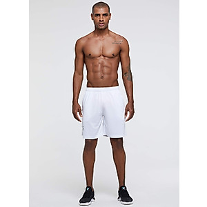 G Gradual Men's 7" Workout Running Shorts Quick Dry Lightweight Gym Shorts with Zip Pockets (2 Pack: Black/White Medium)