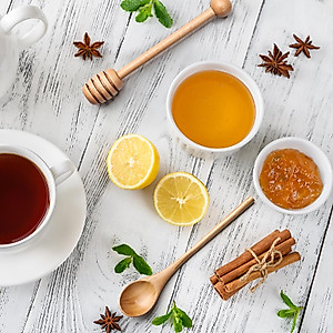 4pcs 6inch Honey Dipper Stick,Long Handle Coffee Stirring Spoons,Wooden Honey Jar Spoons Stirrer,Dessert Iced Tea Cocktail Mixing Spoons for Home Kitchen