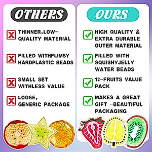 Easter Basket Stocking Stuffers Water Beads Sensory Toys for Kids - Fruit Bean Bags Stress Relief Sensory Toys for Autistic Children, Classroom Toy and Preschool Learning Activity, Calming Toys