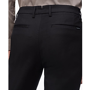Calvin Klein Men's Modern Stretch Wrinkle Resistant Chino Pants in Slim Fit, Black, 38x32