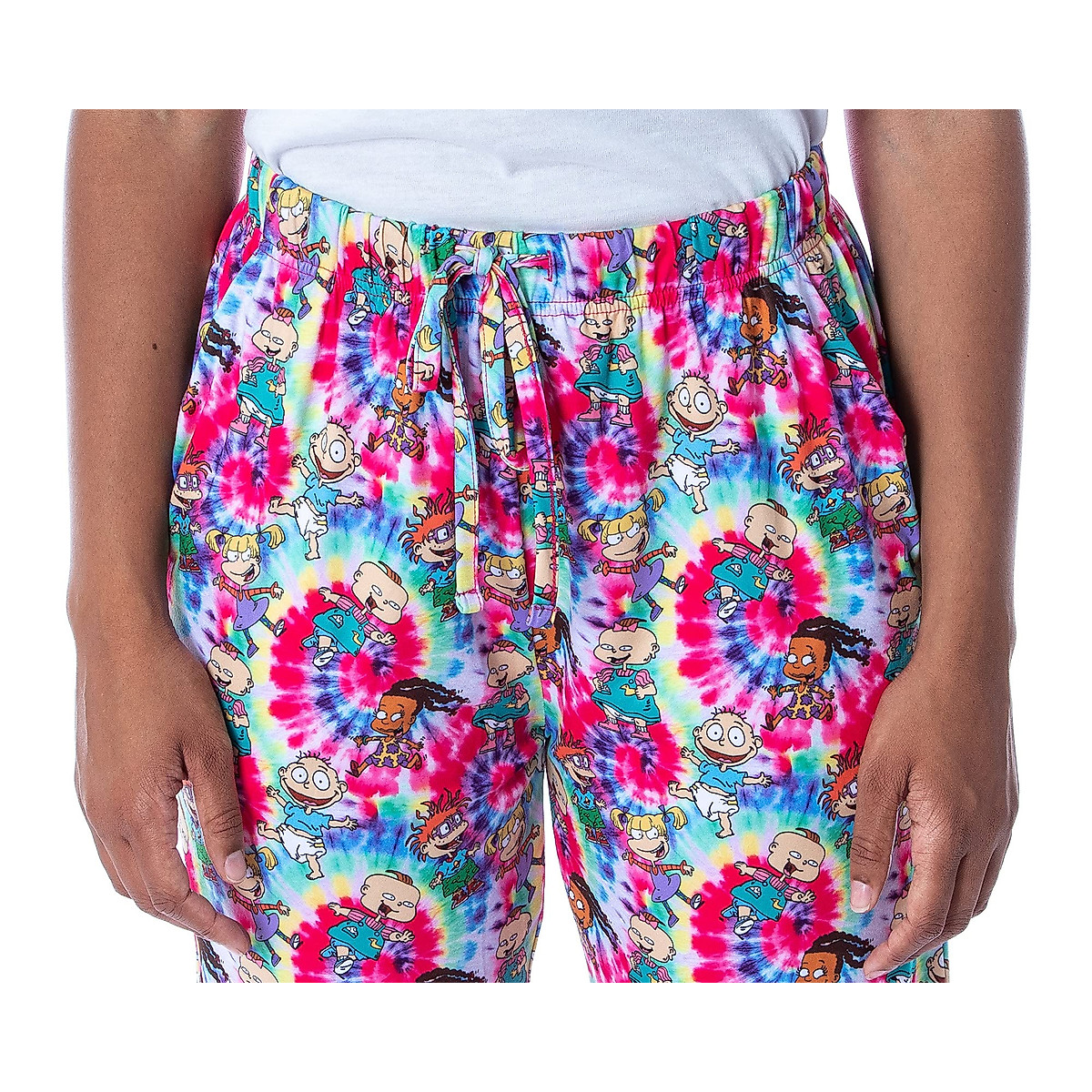 Nickelodeon Womens' Rugrats Cartoon Character Spiral Tie Dye Pajama Pants (S) Multi