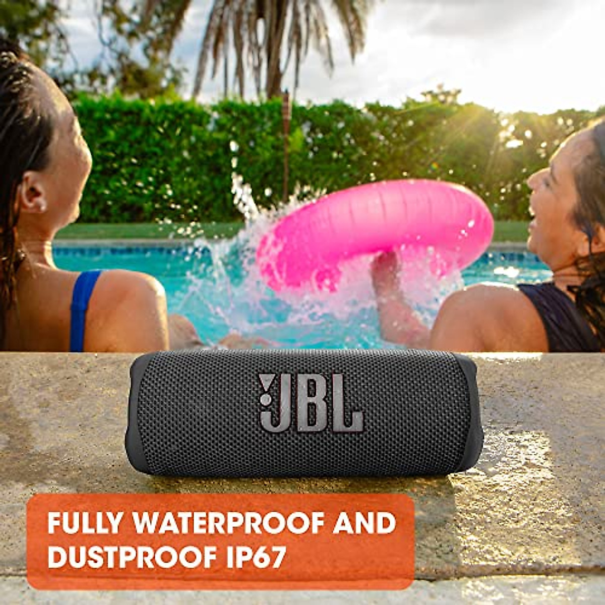 JBL Flip 6 - Portable Bluetooth Speaker, Powerful Sound and deep bass, IPX7 Waterproof, 12 Hours of Playtime- Black (Renewed)
