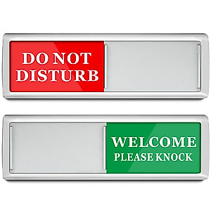 Do Not Disturb Door Hanger Sign - Meeting in Progress Door Sign Sukh Green and Red Ideal for Therapy, Sleeping, Session in Progress,Spa Treatment, 6.88 X 1.96 inches Door Sign 1 Pack