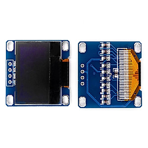 YLKOVA OLED 0.96 Inch OLED Display Module IIC SSD1306 128 64 LCD Blue with Du-pont Wire 40-Pin Female to Female, I2C Serial Self-Luminous Display Board, for Ar duino UNO R3 STM