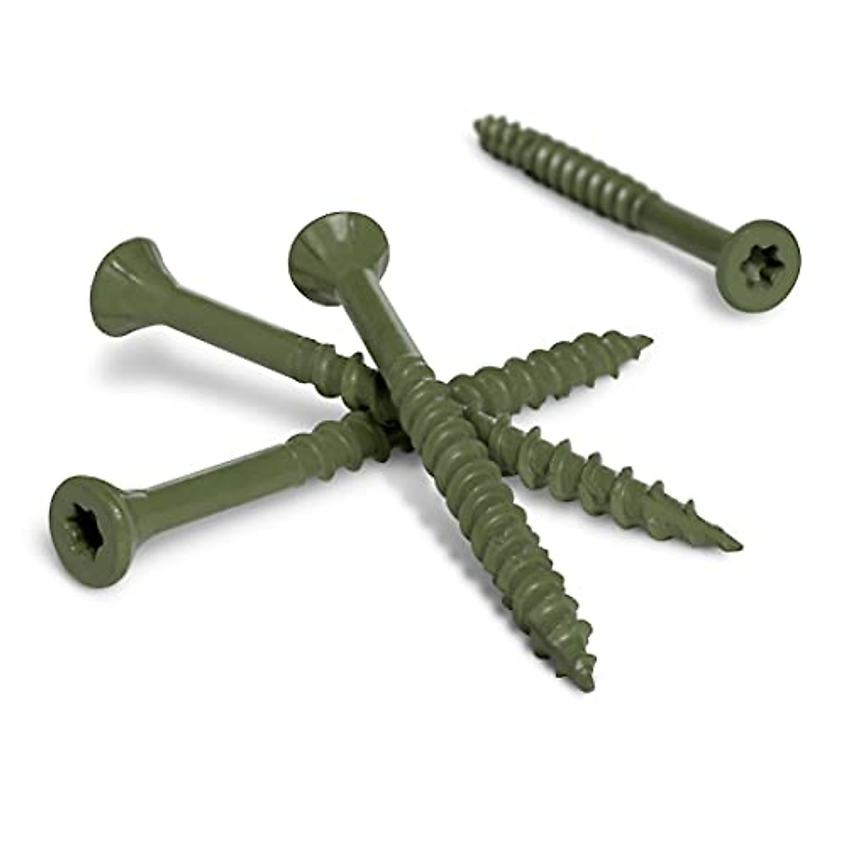 Deck Plus Deck Screws, 10 x 3" Self Drilling Screws, Green, 5 lb Box, Rust Resistant, T25 Star Bit