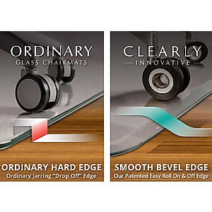 Premium Tempered Glass Chair Mat with Exclusive Beveled Edge | 36 x 46 Inch | The Ultimate in Office Elegance by Clearly Innovative