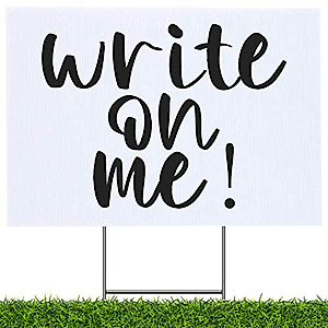 Blank Yard Signs with Stakes 3 Pack, 12x18" White Corrugated Plastic Lawn Sign for Outdoor Garage Sales, Parties, Businesses, Clinics, Real Estate, Construction, Political, Graduations, Birthday Decor