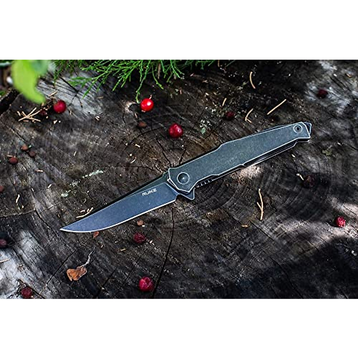 Ruike Folding Knive, Black, 420 Ss (P108-SB)