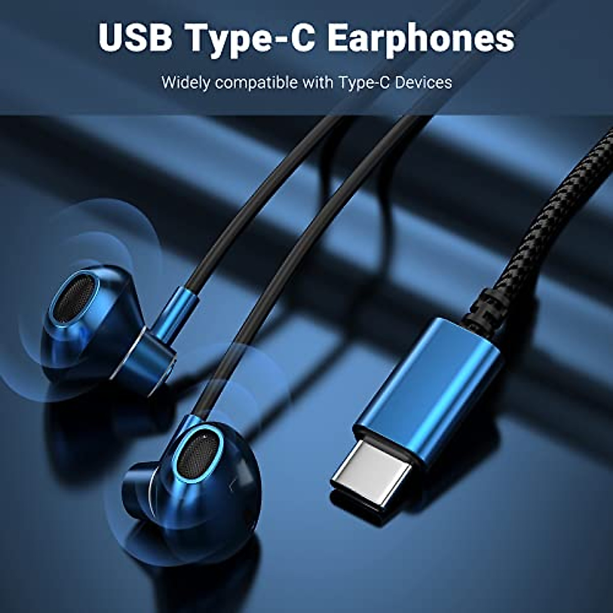 COOYA USB C Headphones for Samsung S23 S22 Flip 4 3 A53 S21 S20 Note 20 Ultra Type C Wired Earbuds with Mic Volume Control Metal Shell HiFi Stereo in-Ear Earphones for iPad Air 5th Mini 6 Pixel 6 Pro