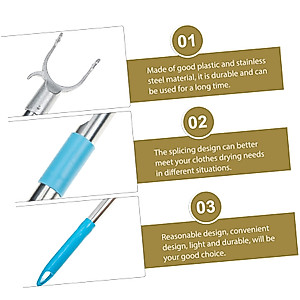 CAXUSD Sturdy Metal Clothes Pole Splicing Clothes Reach Pole for Living Room Essentials