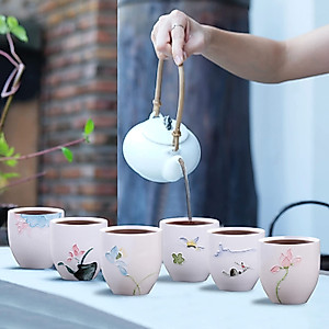 DUANMUL 5oz Porcelain Espresso Cups Set of 6, Mini Coffee Mugs Demitasse Cups for Tea Latte Milk with for Office and Home