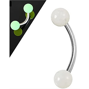 DON JUAN DE PUPPY Valentine's Day - Belly Button Ring Surgical Steel - Piercing Glow In The Dark Belly Button Rings Surgical Steel - Rings Barbells Women Girls Belly Piercing Jewelry