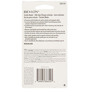 Cuticle Trimmer by Revlon, Half Jaw Cuticle Remover Tool, Nail Care, High Precision Blade, Easy Grip, Stainless Steel (Pack of 1)