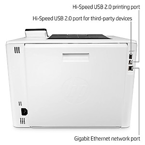 HP Laserjet Enterprise M455dnA Single-Function Wired Color Laser Printer for Home Office, White - Print only - 2.7" Touchscreen, 29 ppm, Automatic Duplex Printing, Ethernet, Cbmou External Webcam