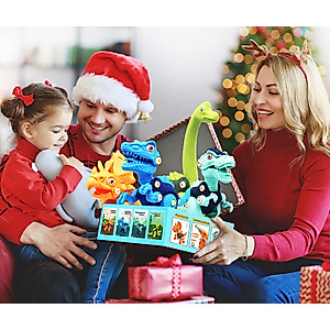 HAFUZIYN Dinosaur Toys for Kids, 4 Pack Take Apart Dinosaur Toys with Electric Drill for 3 4 5 6 7 8Year Old Boys and Girls, STEM Construction Building Play Toy for Christmas Birthday Gifts