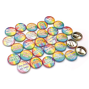 "Love Saves Lives" Mini Pins - Rainbow Edition. (1" Pins, 30 Piece Set))