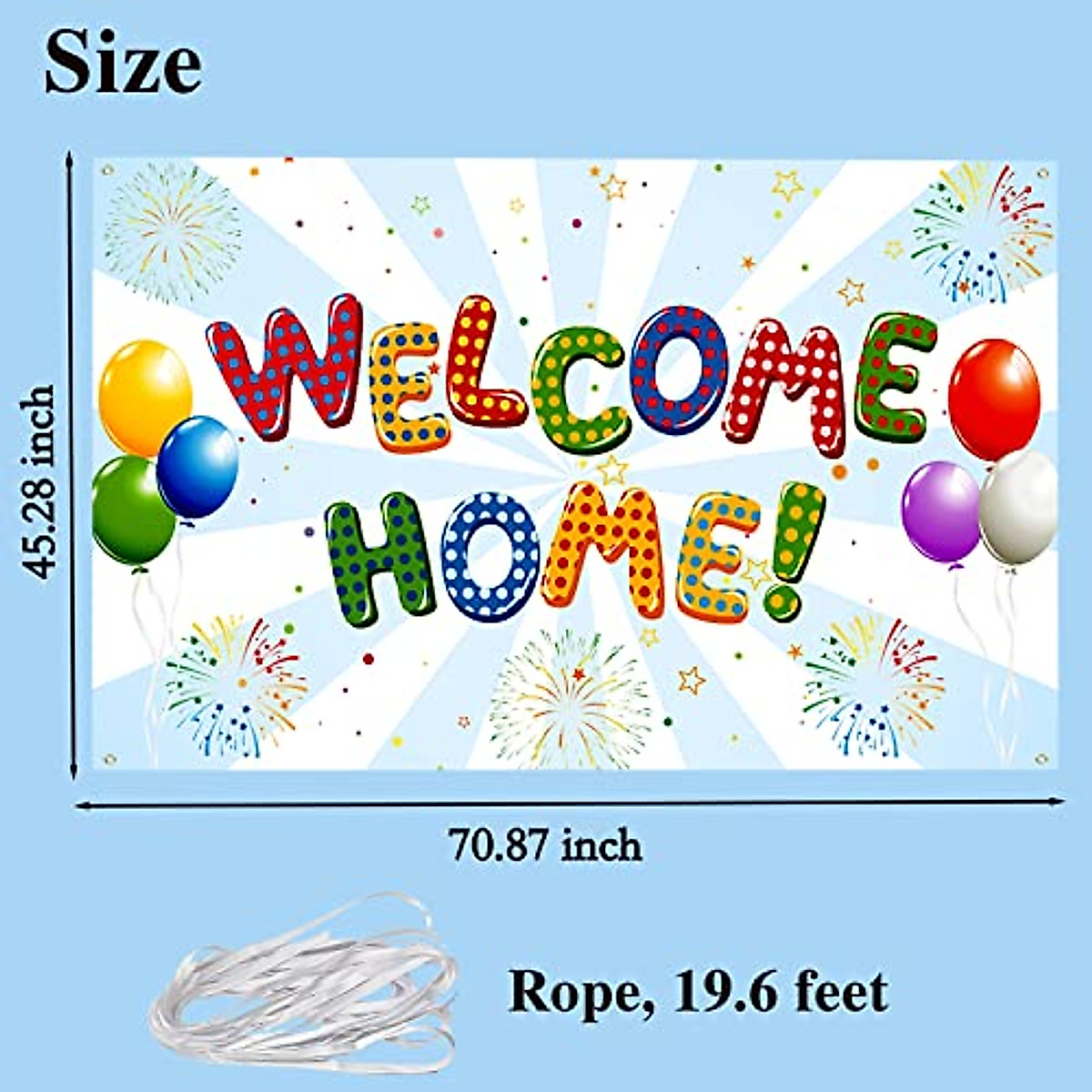 Labakita Welcome Home Backdrops for Housewarming Patriotic Military Decorations, From the Hospital / Welcome Home Sign, Family Party Supplies, Welcome Back Photo Props