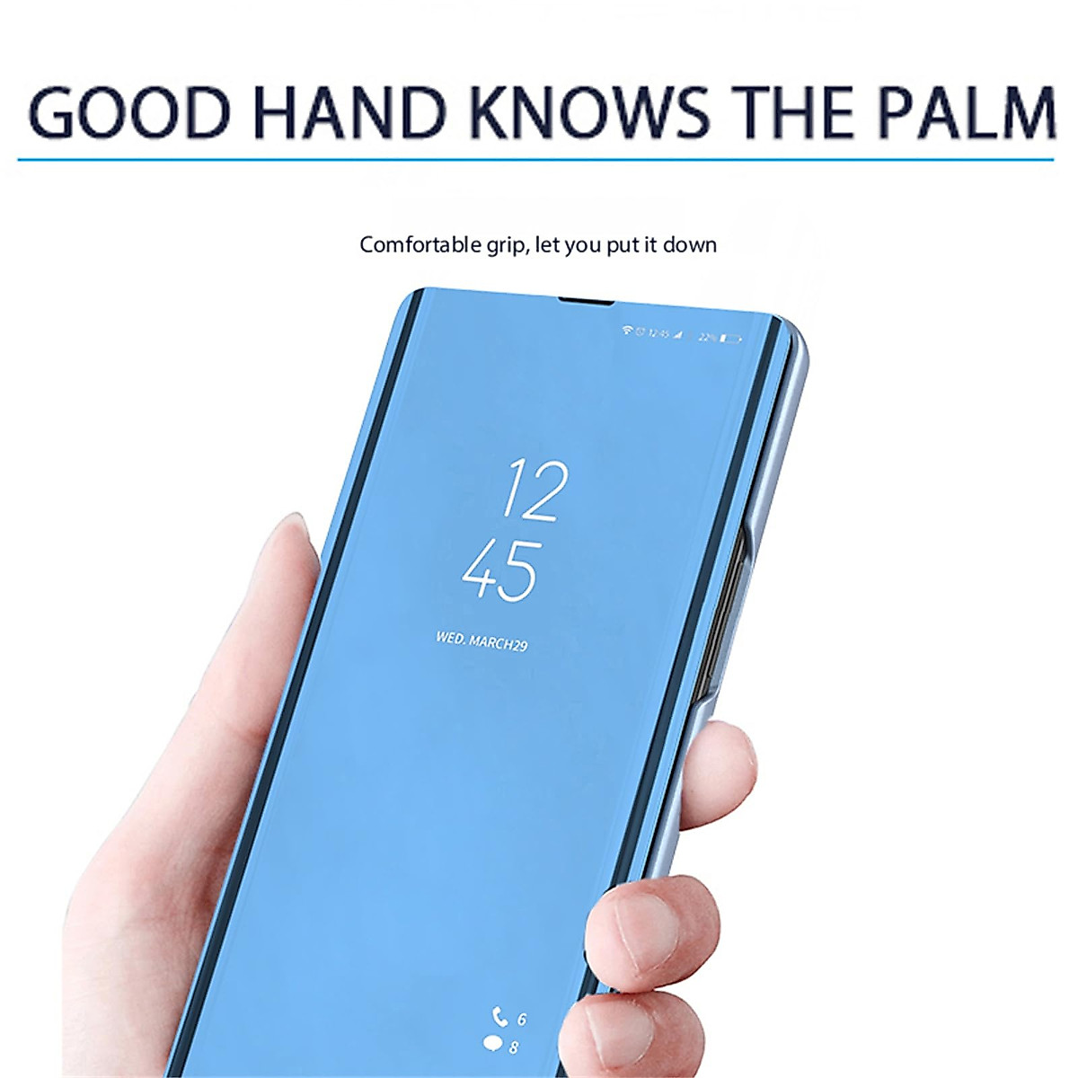 Ephoou Compatible with Xiaomi Redmi Note 12 5G Flip Case for Women, Luxury Clear Vanity Mirror Slim Shockproof 360° Full Body Protective Case for Xiaomi Redmi Note 12 5G/ Poco X5. JM-Black