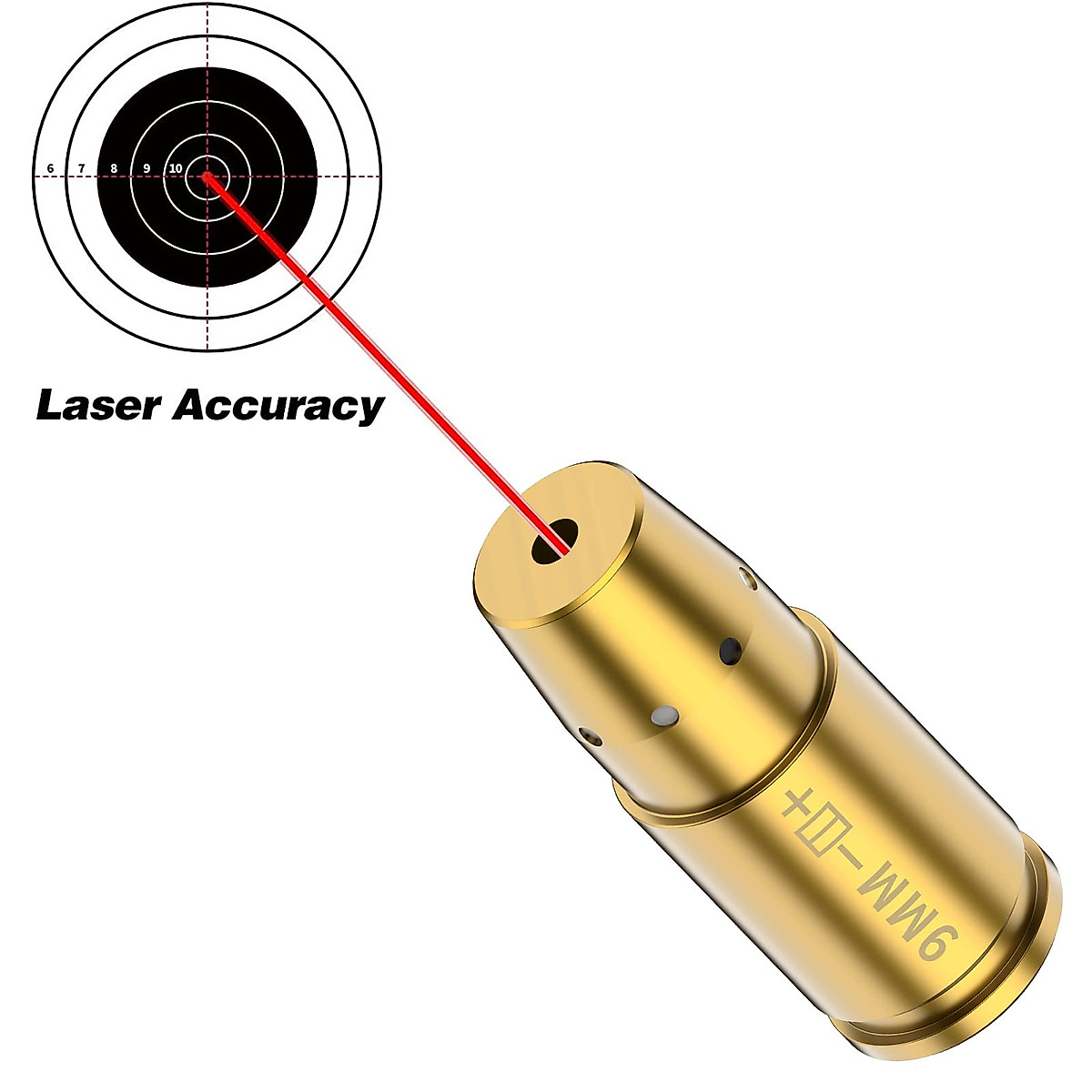 Tipfun 9mm Bore Sight Cal Red Dot Boresighter Rem Gauge Laser Sight with 3 Sets of Batteries