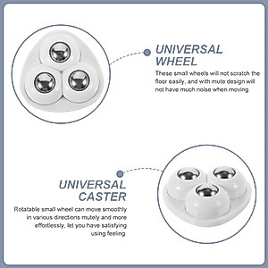 iplusmile 4 Pcs Adhesive Casters Wheels Stick On Wheels Stainless Steel Rollers Wheel 360°Rotation Wheel for Trash Can Projects Crafts, Boxes, Storage Container Moving