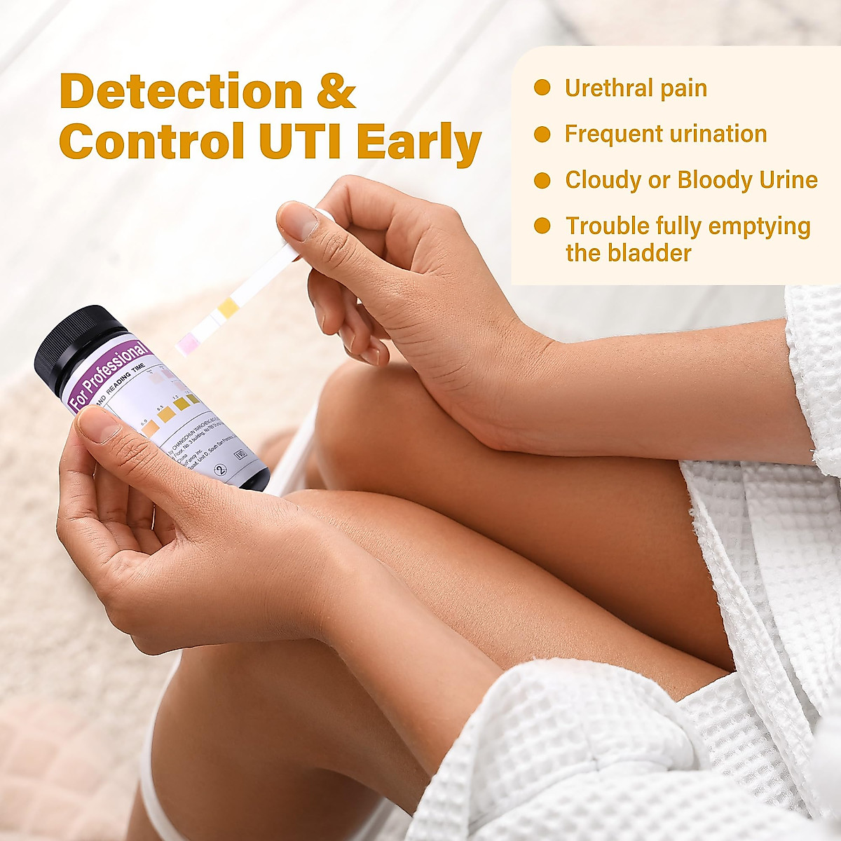 LotFancy UTI Test Strips 150ct, 3-in-1 Urine Test Strips for Leukocyte Nitrite and PH Testing, Accurate Results in 1 Minute, Medical Grade Home Test