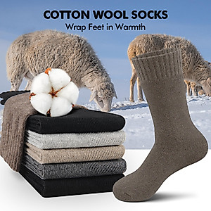 YUVFEHY 6-Pack Wool Socks for Men Soft Warm Winter Socks - Mens Casual Crew Socks - Boot Socks for Indoors and Outdoors