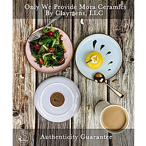 Mora Ceramic Dinner Plates, Salad Plates, Cereal Bowls Bundle. Microwave, Oven and Dishwasher Safe, Scratch Resistant, Modern Dinnerware - Assorted Colors