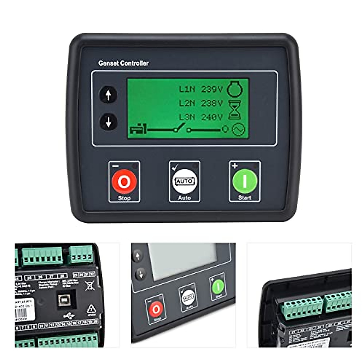 Diesel Generator Control Panel, Self-Starting Genset Controller Alarm Indication DSE4520 for 3-Phase Mains Detection for EFI Engine