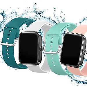 RuenTech Bands Compatible with SKG Smart Watch Band, Soft Silicone Quick Release Replacement Straps for SKG-V7 Smart Watch (8-Pack)