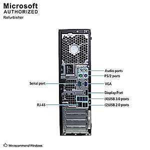 HP Elite Desktop Computer Package - Windows 10 Professional, Intel Quad Core i5 3.2GHz, 8GB RAM, 500GB HDD, 22inch LCD Monitor, Keyboard, Mouse, WiFi (Renewed)