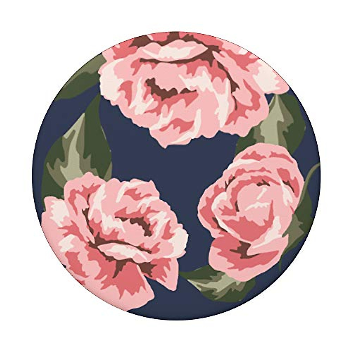 Vintage Pink Rose On Navy Blue Floral PopSockets Swappable PopGrip