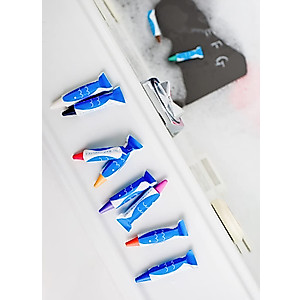 Kitpas English Label Bathtub Crayons 10 Colors with Sponge, For Kids Ages 3+, Bright Colors, Erasable with a Wet Sponge